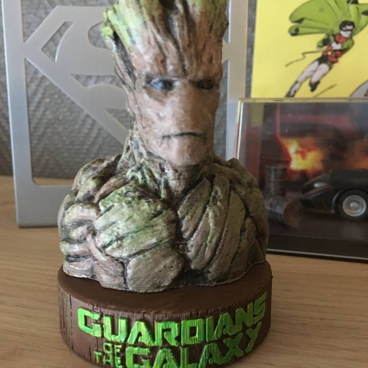 3D Printable Stand for Groot bust by Bob Justice