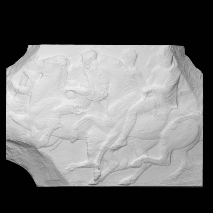 3D Printable Parthenon Frieze _ North XLVI, 128-129-130-131 by Scan The ...