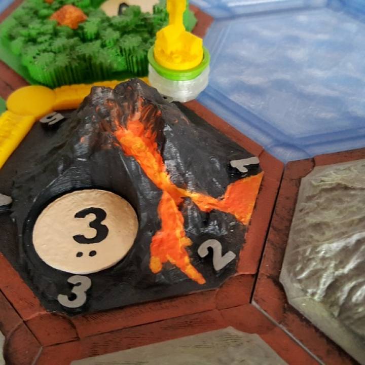 3D Printable Volcanos on Catan & Volcania (variant: settler of catan ...