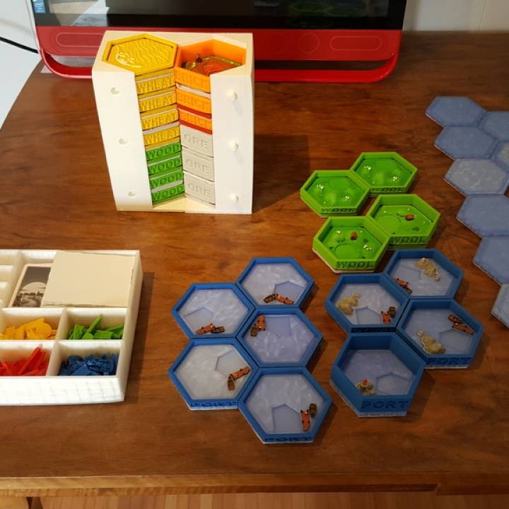 3D Printable storage settler of catan by Moe Zarrella