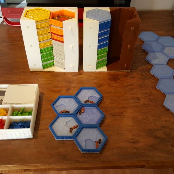 3D Printable storage settler of catan by Moe Zarrella