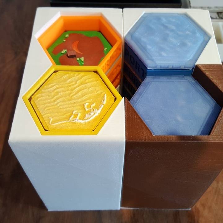 3D Printable storage settler of catan by Moe Zarrella
