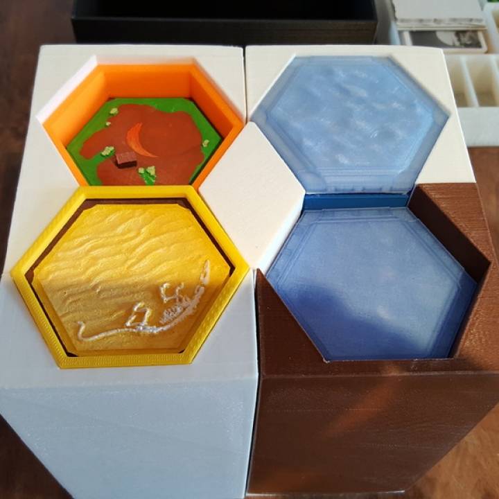 3D Printable storage settler of catan by Moe Zarrella