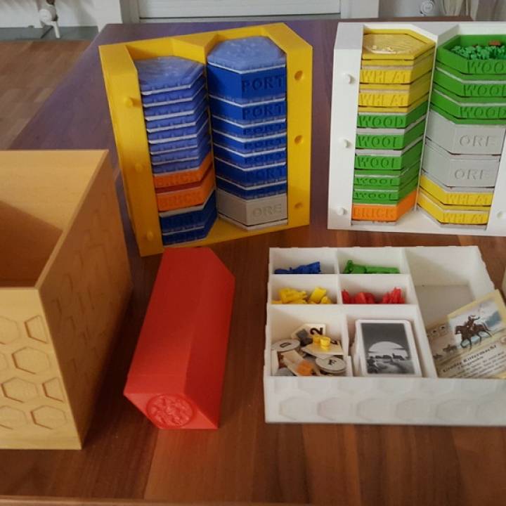 3D Printable storage settler of catan by Moe Zarrella