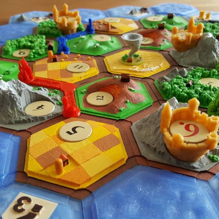 3D Printable Castles on catan (variant: settler of catan) by Moe Zarrella