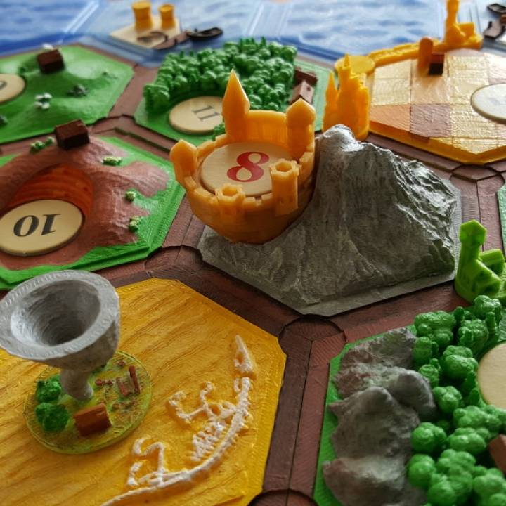 3D Printable Castles on catan (variant: settler of catan) by Moe Zarrella