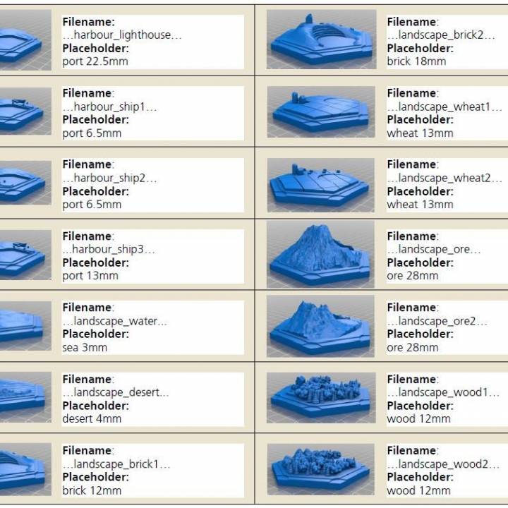 3D Printable storage settler of catan (interlocking tiles) by Moe Zarrella