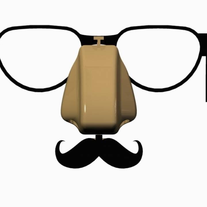 3D Printable Fake Glasses Disguise (Halloween) by Eugene Pentland