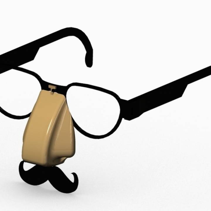 3D Printable Fake Glasses Disguise (Halloween) by Eugene Pentland