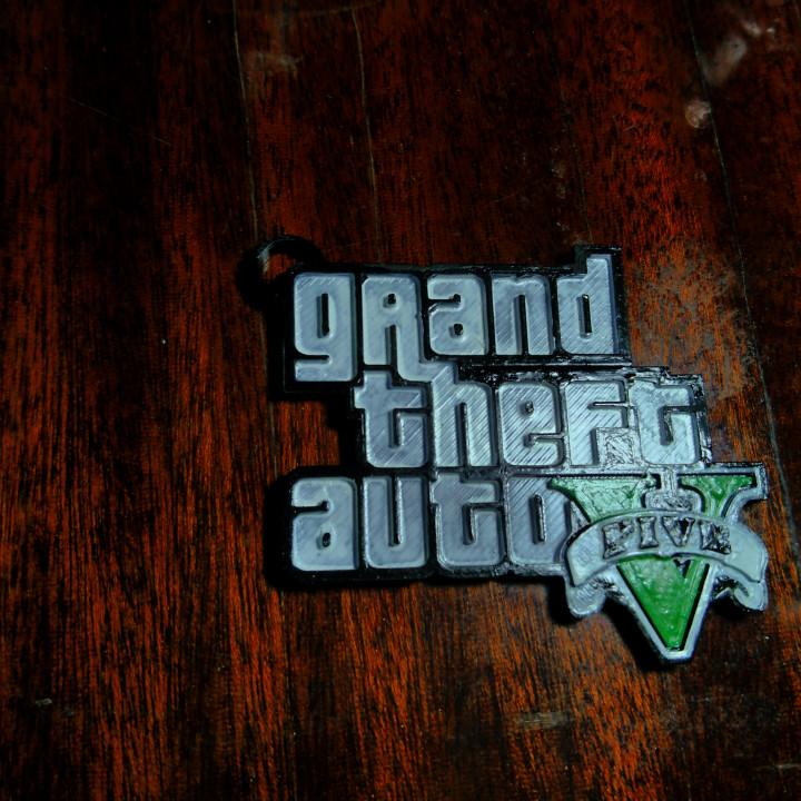 3D Print of Grand Theft Auto V keychain by n1