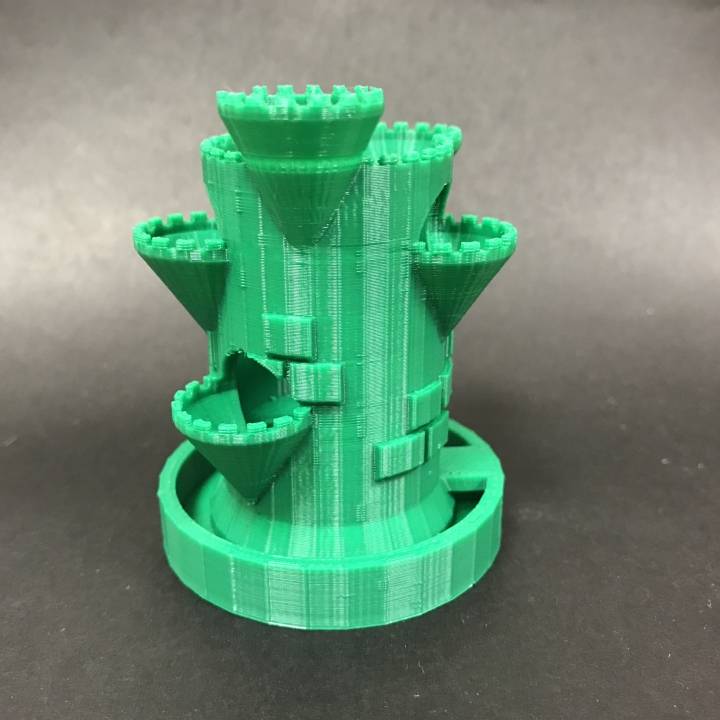 3D Printable Round Castle Planter by Cyrus Allen