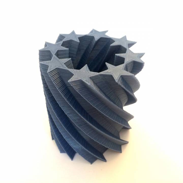 3D Printable twisting star flower pot by Jayden