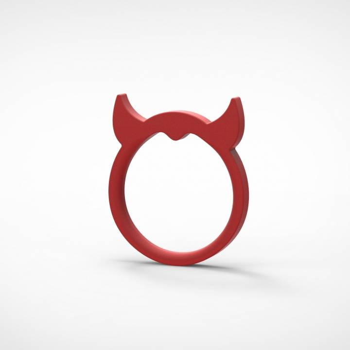 3D Printable little devil ring by Mendel HEIT