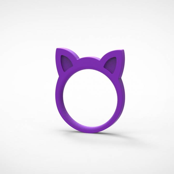 3D Printable Cat ring by Mendel HEIT