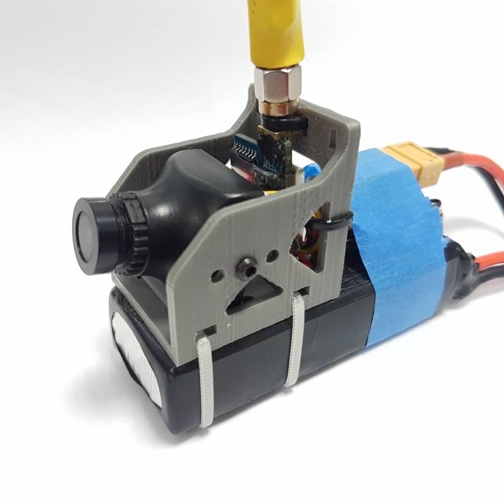 3D Printable FPV Cam mount by Frederico David Sena