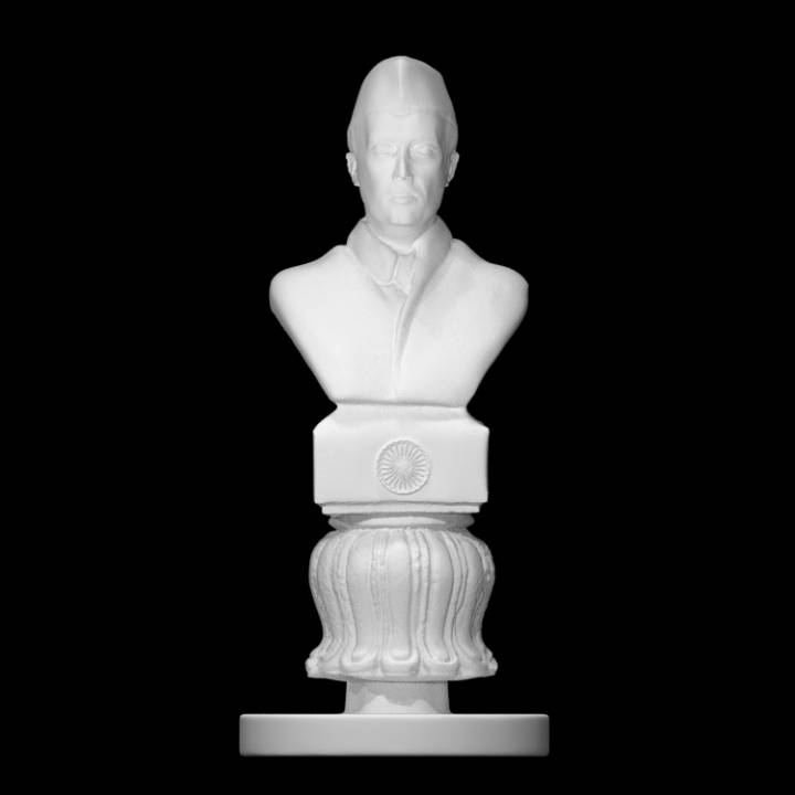 3D Printable Bust of Jawaharlal Nehru by Scan The World