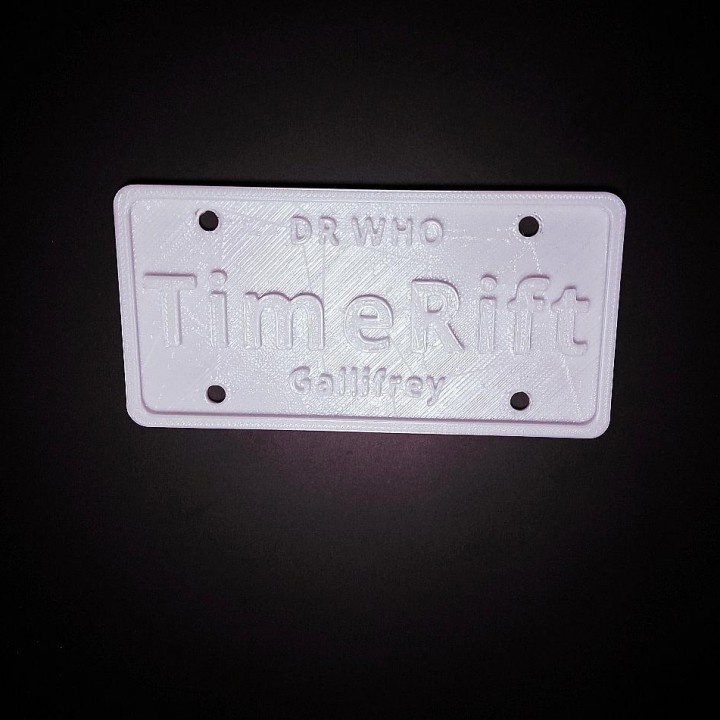 3D Printable time rift Licence Plate by Draco Gold
