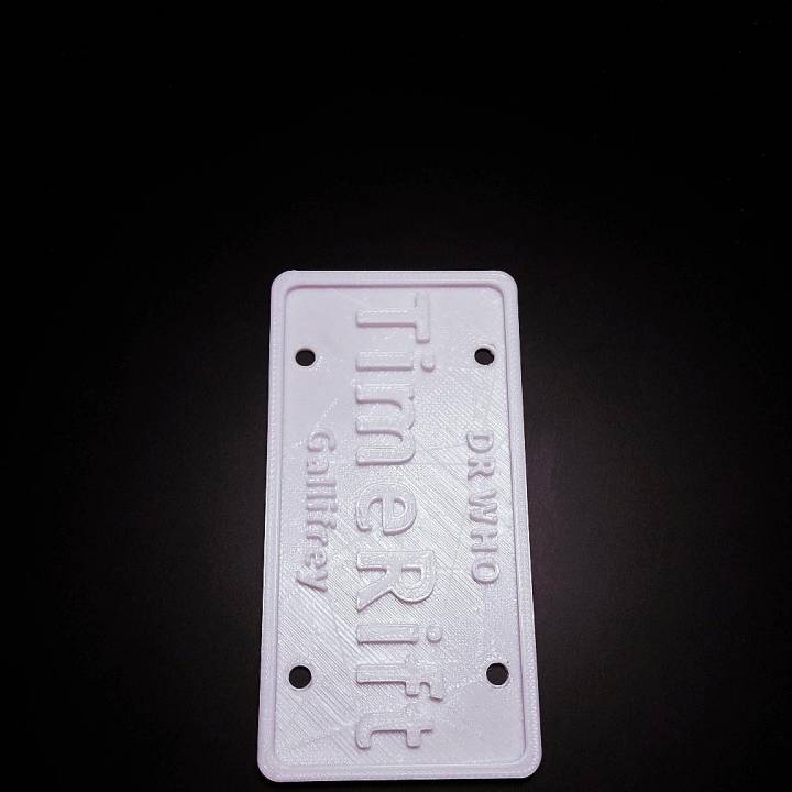 3D Printable time rift Licence Plate by Draco Gold