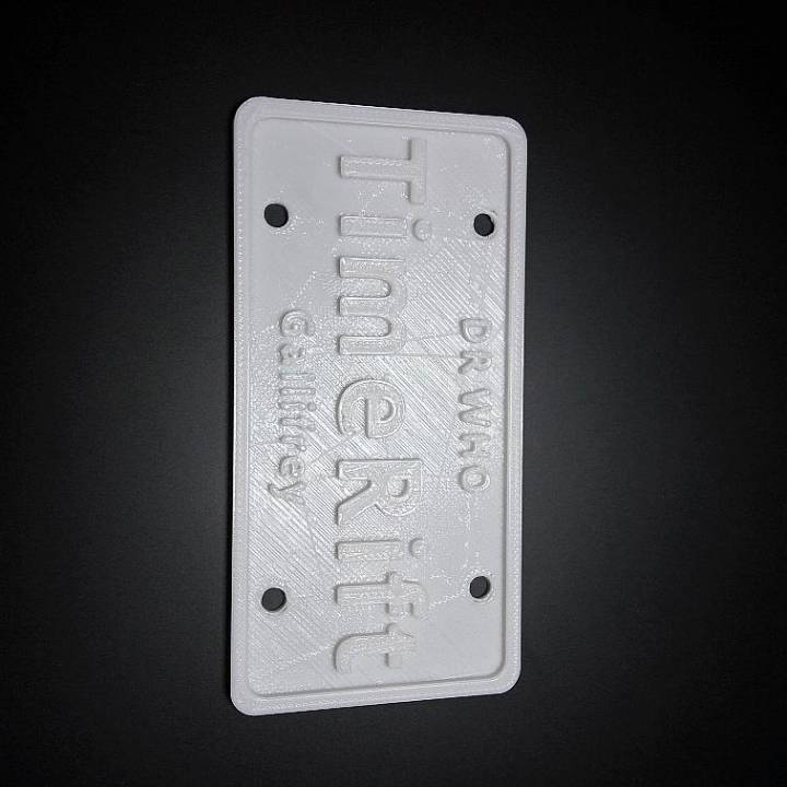 3D Printable time rift Licence Plate by Draco Gold