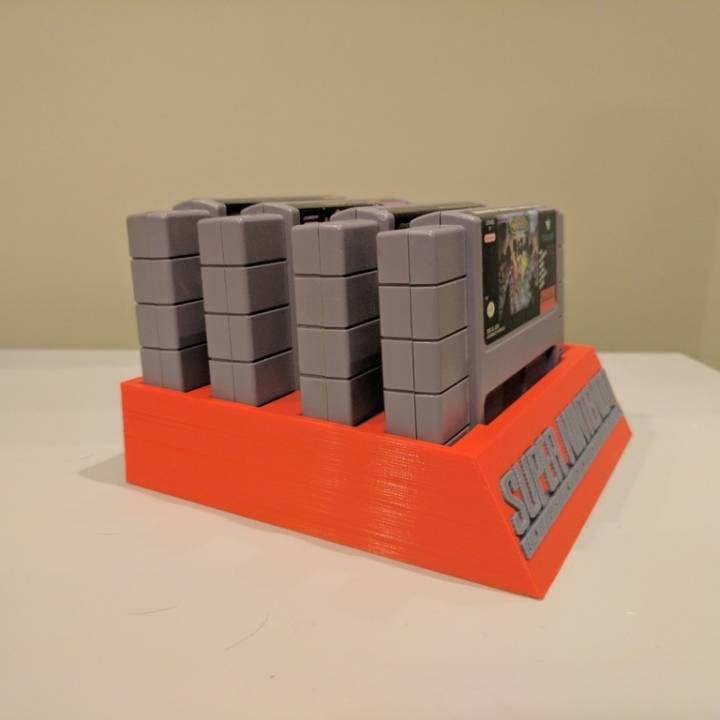 3D Printable SNES Cartridge Holder by Mark Davenport