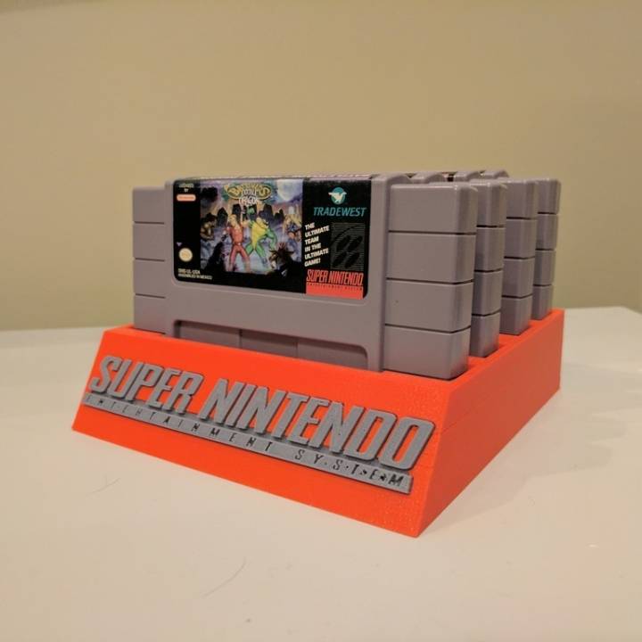 3D Printable SNES Cartridge Holder by Mark Davenport