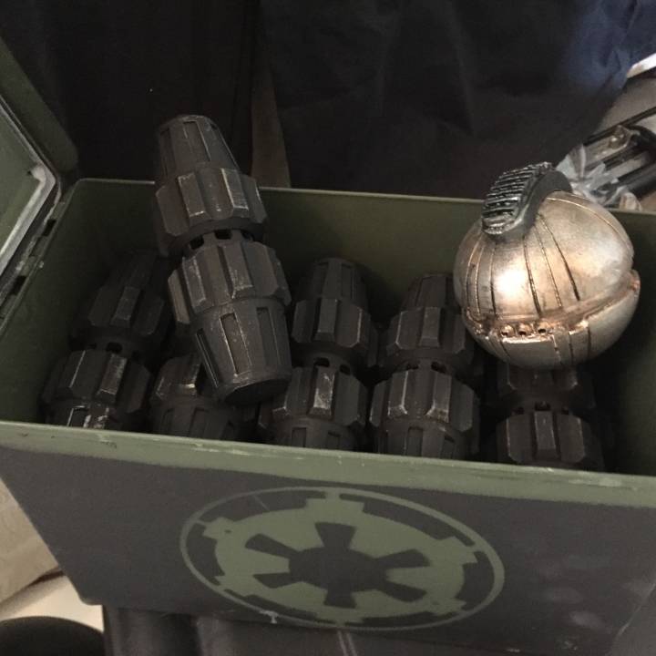 3D Printable Rogue One Fragmentation Grenade Prop by Andrew McClary