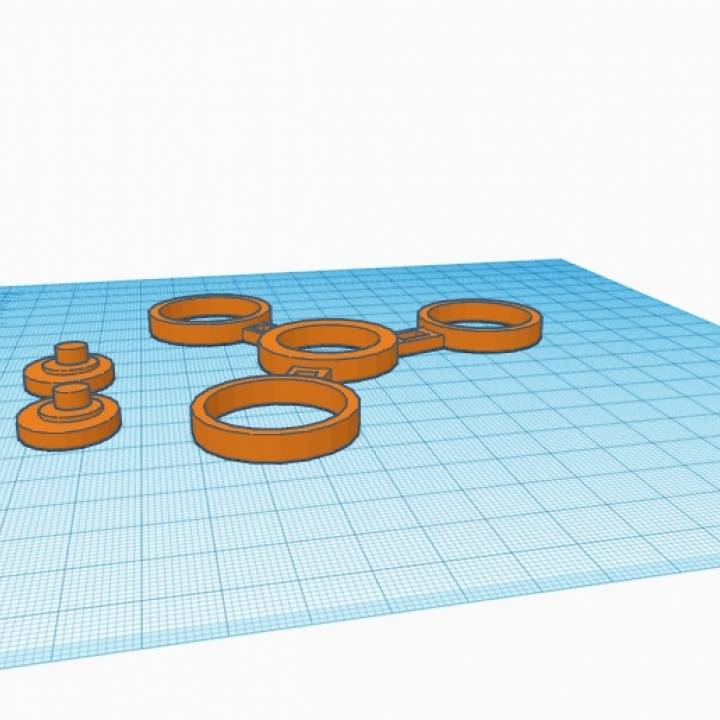 3D Printable Tri Spinner with Caps by Christopher Carvalho