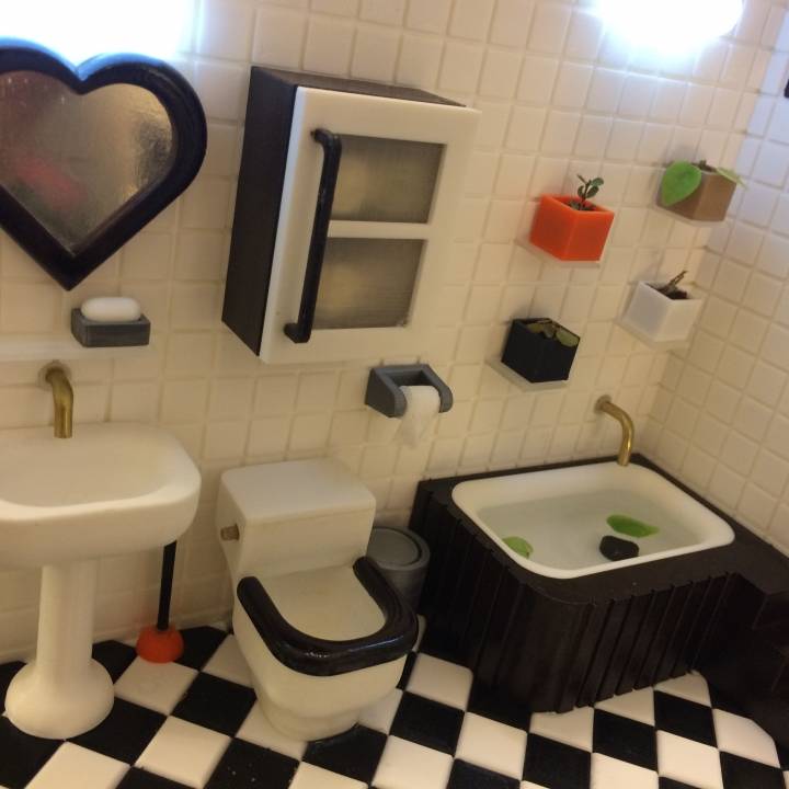 3D Printable Miniature Bath Storage (bathroom) by OHTAE KWON