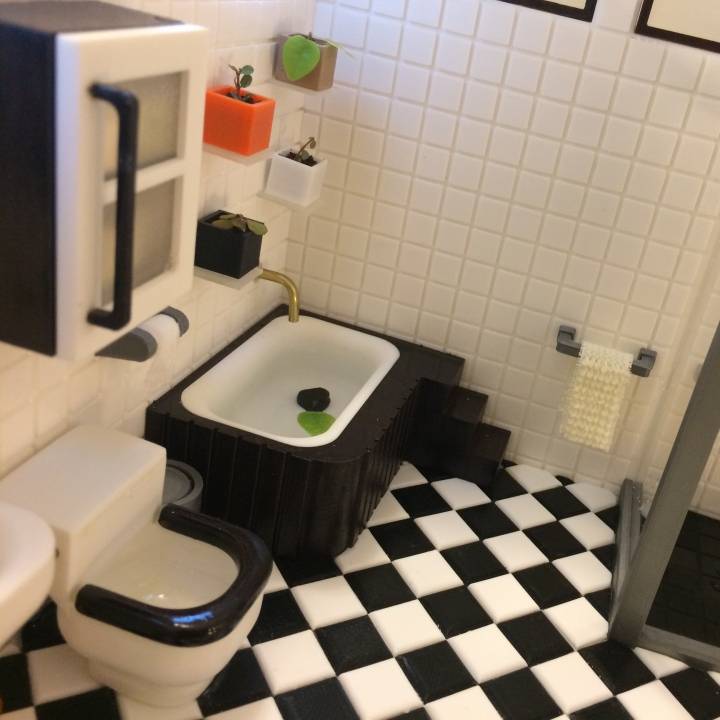 3D Printable Miniature Toilet (bathroom) by OHTAE KWON