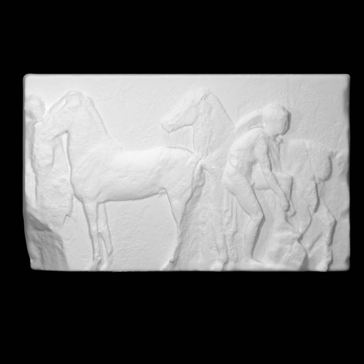 3D Printable Parthenon Frieze _ West XV,28-29 by Scan The World