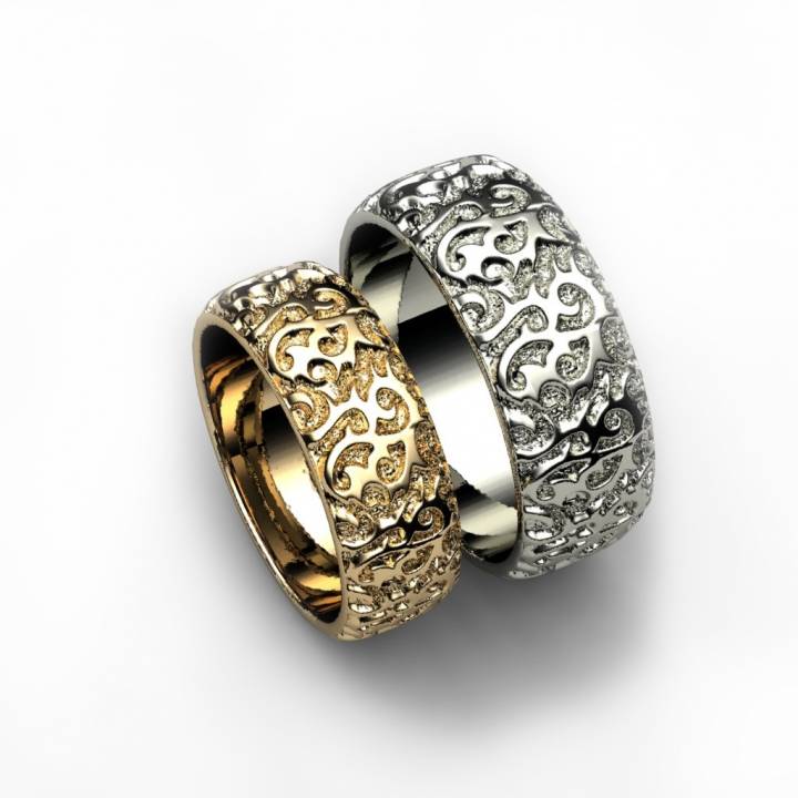 3D Printable ring with ornaments by Dariya Petrova