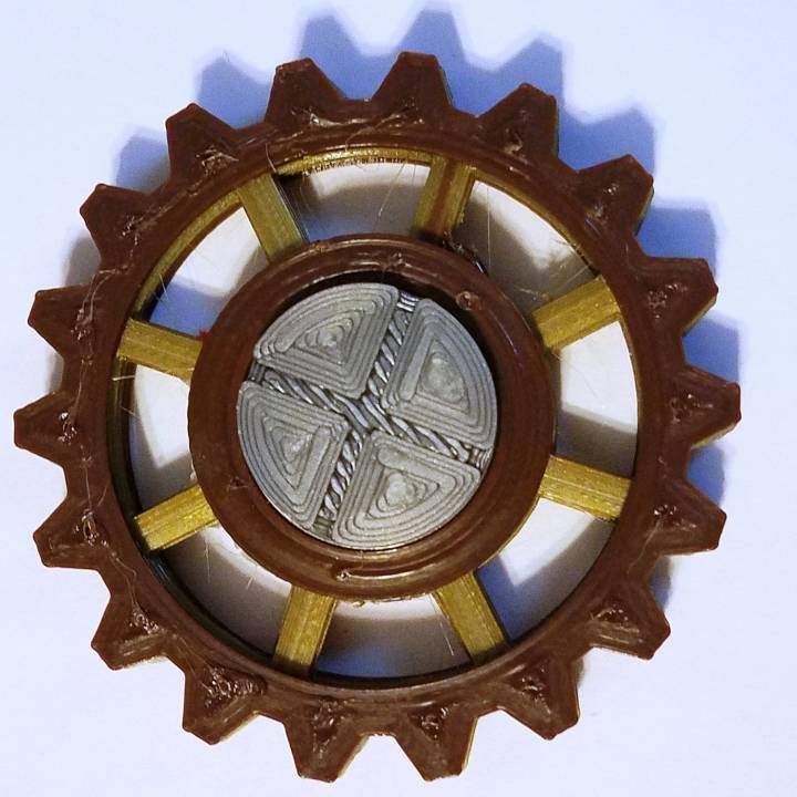 3D Printable Steampunk Gear Fidget Spinner by Scotty-G