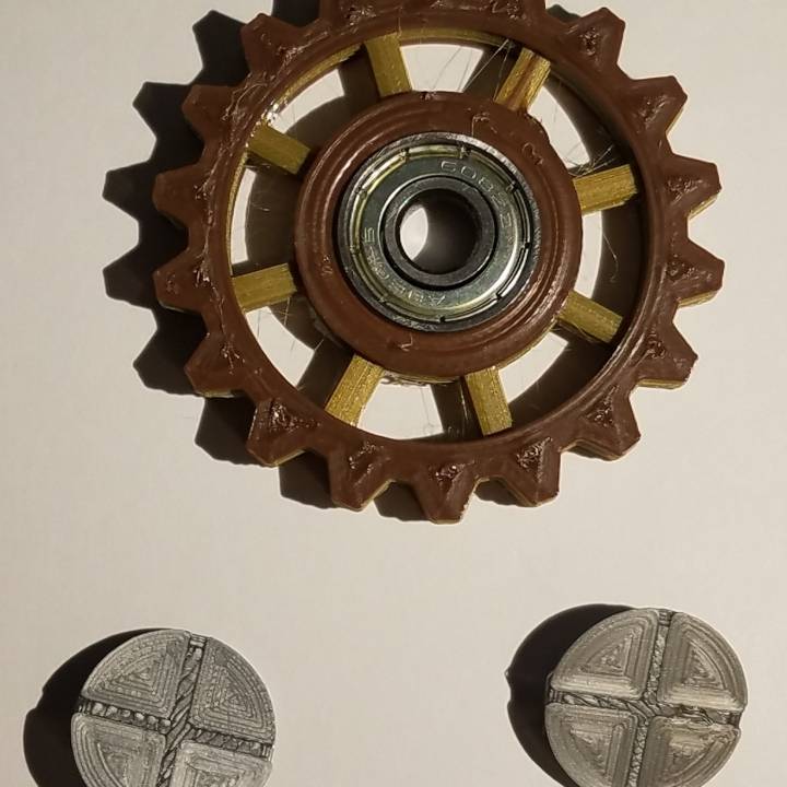 3D Printable Steampunk Gear Fidget Spinner by Scotty-G