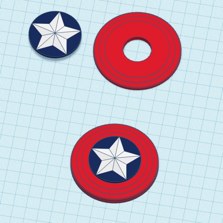 3D Printable Captain America Shield Fidget Spinner by Rogar Kersoe