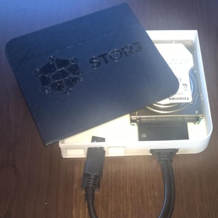 3D Printable Raspberry Pi enclosure for storj.io cloud (single and double 2.5" hdd/sdd) by ...