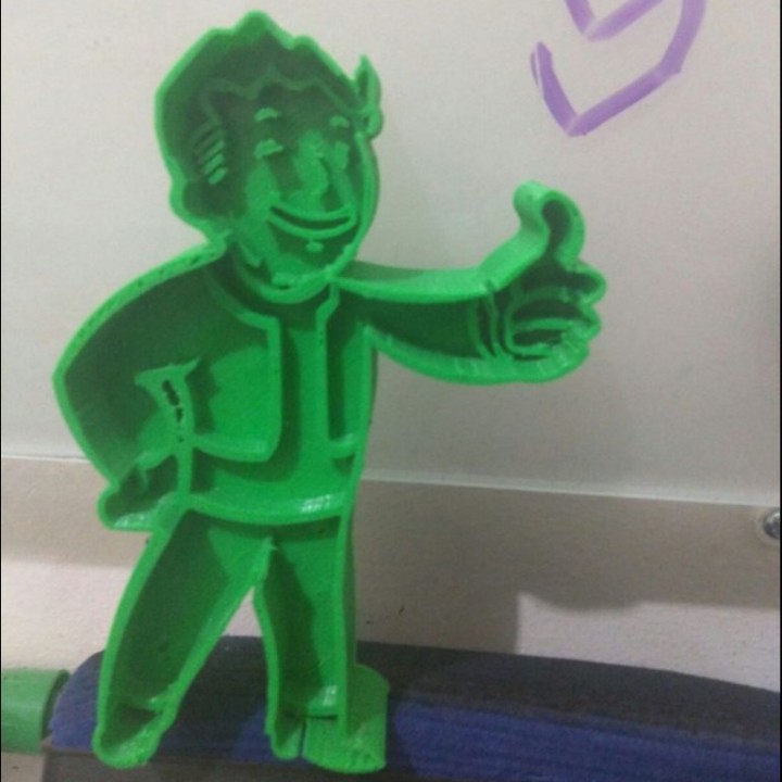 3D Printable Fallout 4 Vault Boy Cookie Cutter by Yuval Dascalu