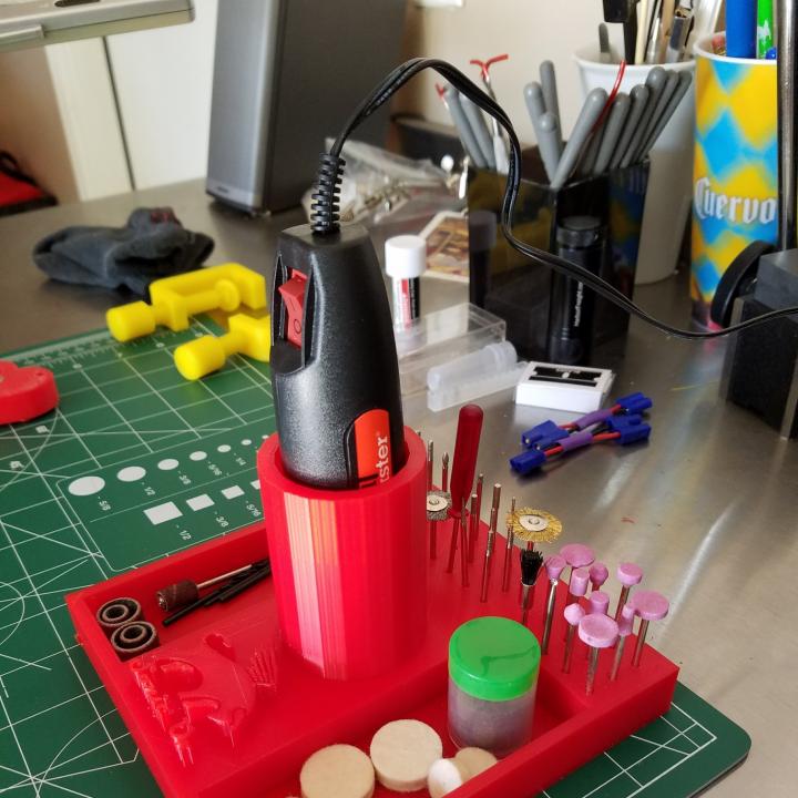 3D Printable rotary tool caddy by James Cox