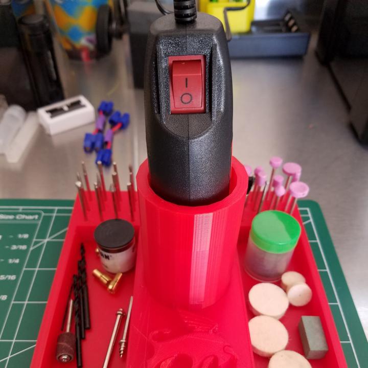 3D Printable rotary tool caddy by James Cox
