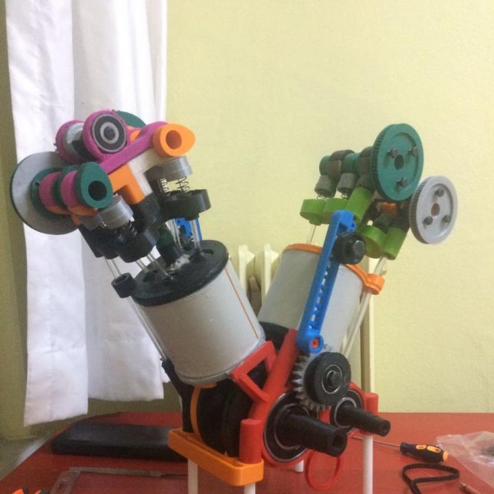 3D Printable V2 sports motorbike engine by mehmet