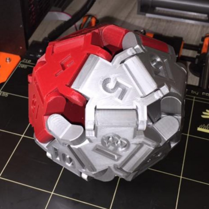 3D Printable Snap Together d20 Halves by Shane Russell