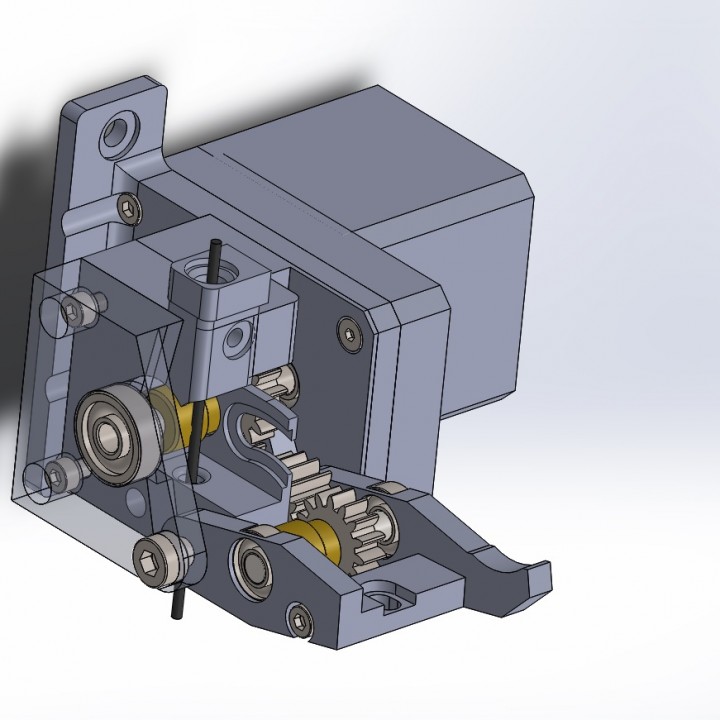 3D Printable Lotar's Dual Gear Extruder by Lotar