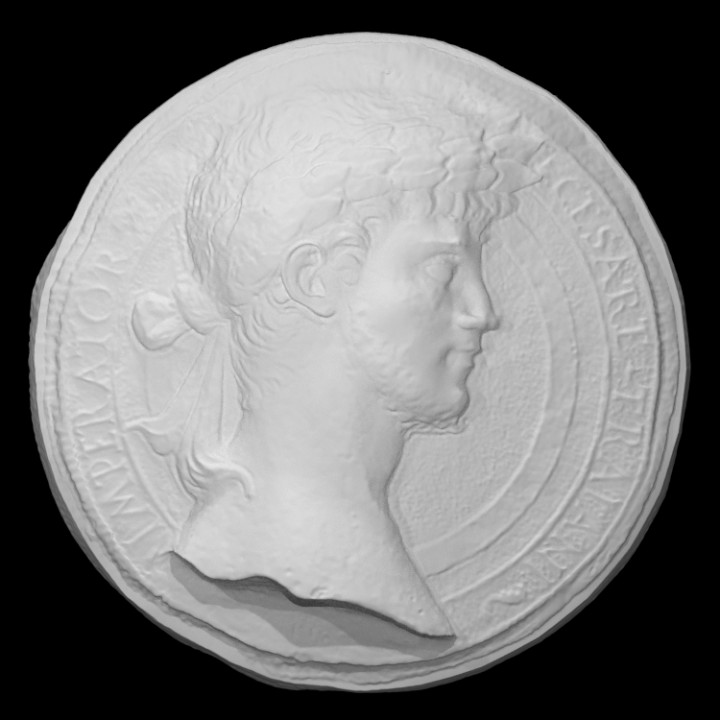 3D Printable Medallion with the portrait of Emperor Trajan by Scan The ...