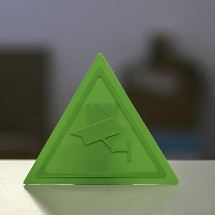 3D Printable Security camera warning sign by Nikola Petrov
