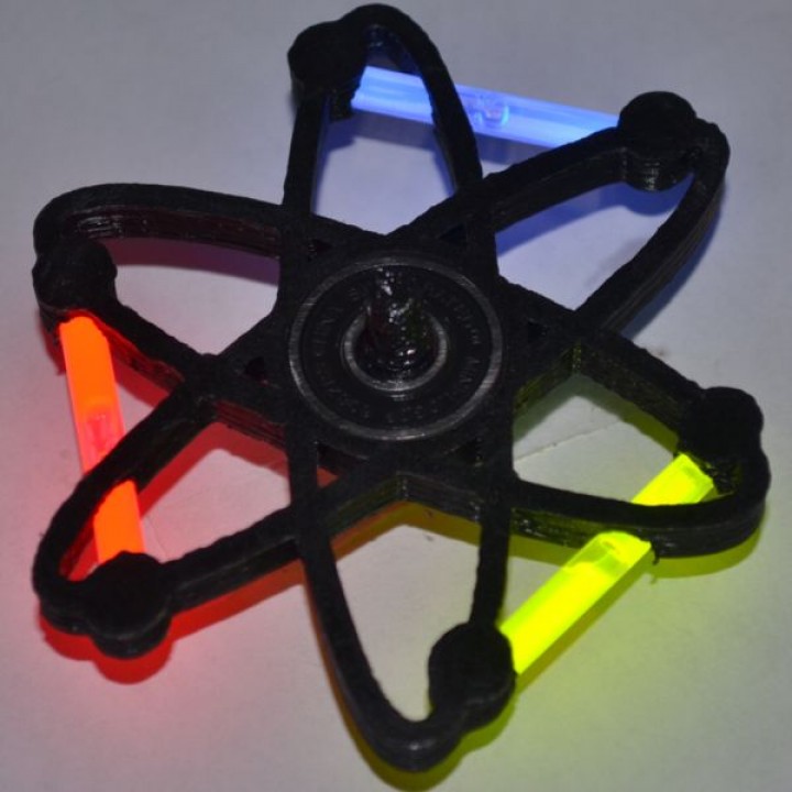 3D Printable Atomic Glow Stick Fidget Spinner by Glenn Reimche
