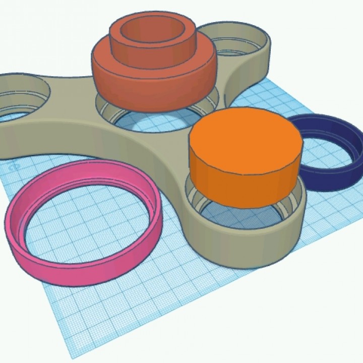 3D Printable Toe Breaker Fidget Spinner UC207-22 by Jon Le