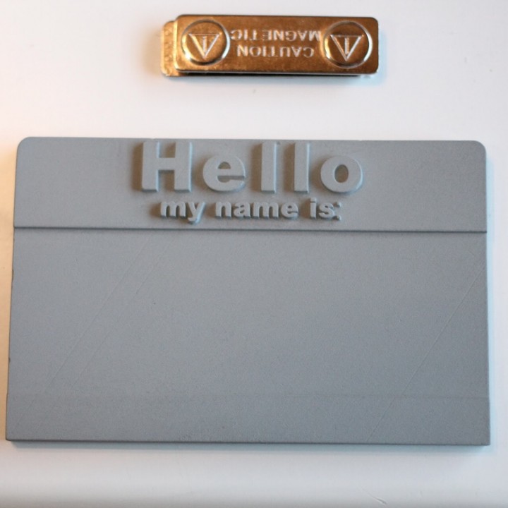 3D Printable Hello my name is by Amie Dansby
