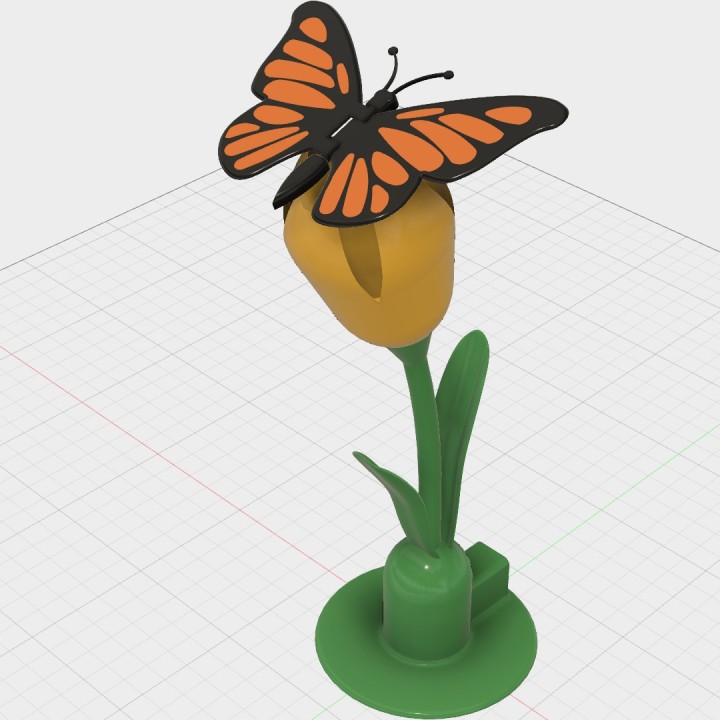 3D Printable Butterfly, Animated by Greg Zumwalt