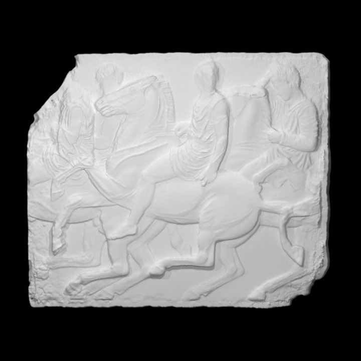 3D Printable Parthenon Frieze _ North XXXVI, 96-99 by Scan The World
