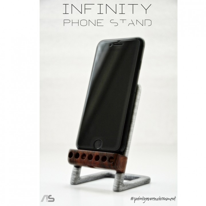 3D Printable Infinity iPhone Stand (Sound Amplifying) by Duncan Smith