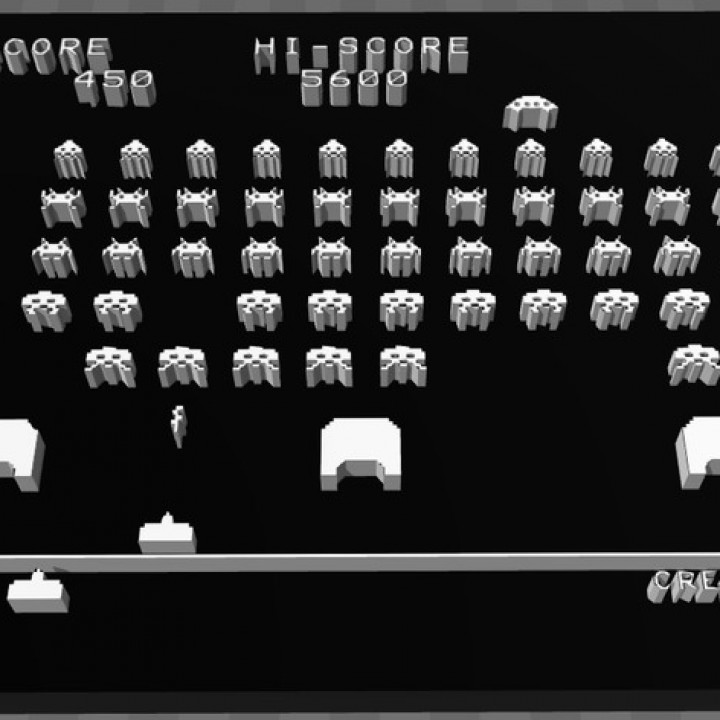 3D Printable Space invaders by Victor Carlier